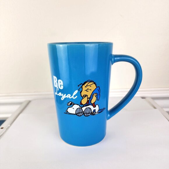 Dining | Peanuts Snoopy Linus Be Loyal Coffee Tea Blue Mug | Poshmark